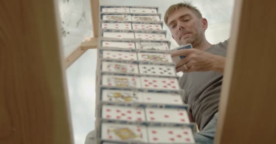 Watch This Pro Build a Giant Outdoor Tower Using Only Playing Cards